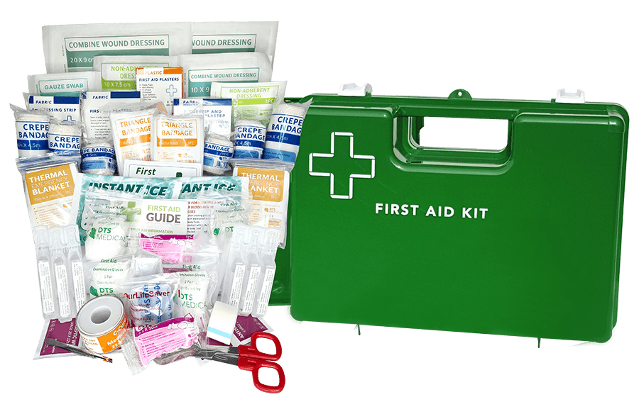 Plastic Green Wall Mount Large 1-40 persons First Aid Kit – Safewell